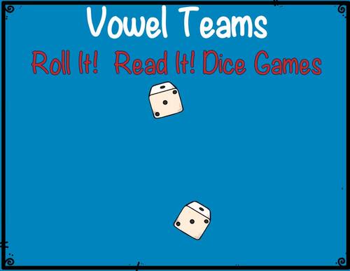 Three Phonics Vowel Team Dice Games by The Teaching Scene by Maureen