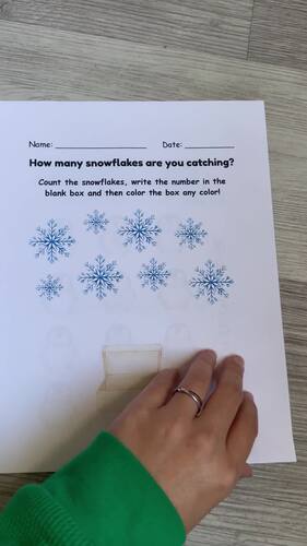 Winter Math Journal for preK- K| Morning basket, Centers, Counting, sorting