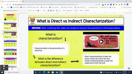 Digital Lesson: Character Development + Constructed Response: S.T.E.A.L ...