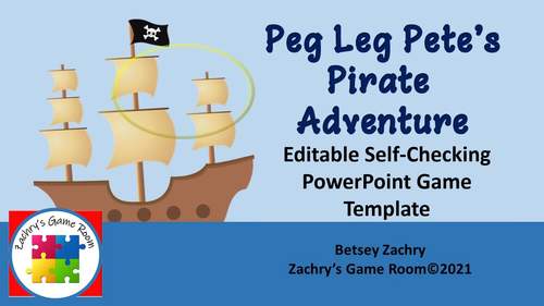 Editable Self-Checking Review Game Template: Peg Leg Pete's Pirate ...
