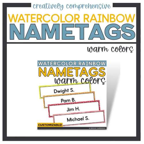 Editable Nametags Bright Watercolor Polka Dots Classroom Decor | TPT