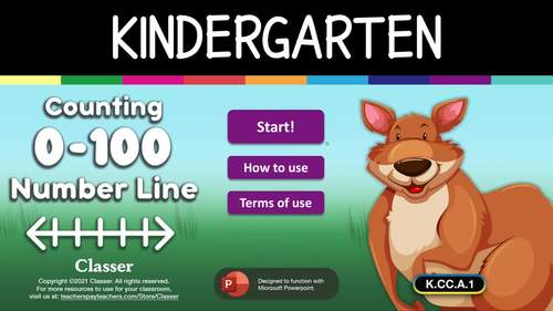 Counting 0-100 Number Line | PPT | Pre-K - K | Distance Learning | K.CC.A.1