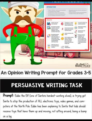 Christmas Opinion / Persuasive Writing: A Low-Tech Christmas | TPT