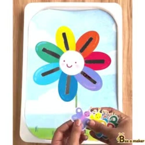 Flower-butterfly color sorting flisat or trofast insert montessori activity