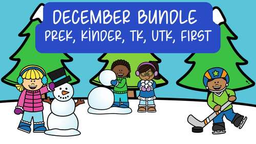 December Morning Work PreK Kindergarten First Grade TK UTK Winter Bundle