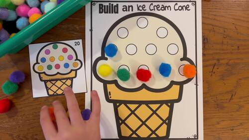 Ice Cream Cone Visual Discrimination Pattern Activity Cards | TPT