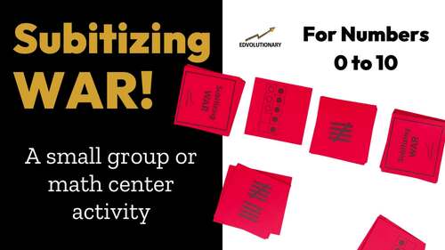 Subitizing WAR- A Math Center Game for Subitizing Ten Frames & Tally ...