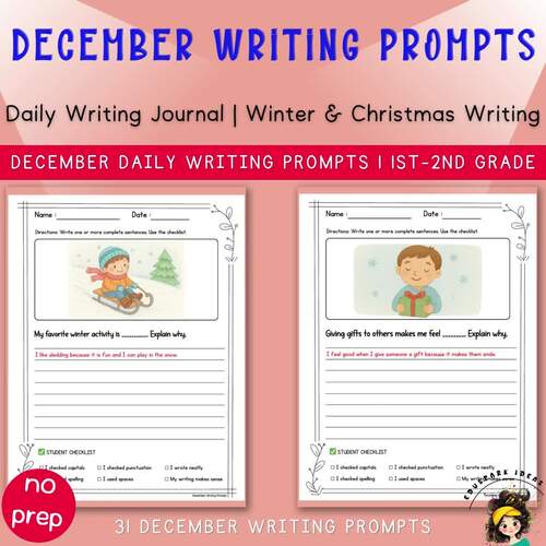 December Writing Prompts | Daily Writing Journal | Winter & Christmas ...