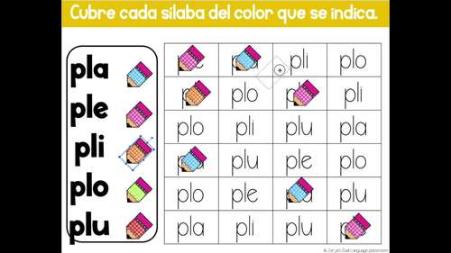 Sílabas trabadas PL DIGITAL by Jorja's Dual Language Classroom | TPT