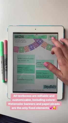 Editable Spanish Class Hub Papel Picado Theme by The Engaged Spanish ...