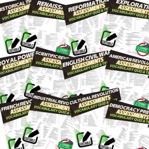 World Imperialism Assessments, Tests, Modern World History Quizzes Editable