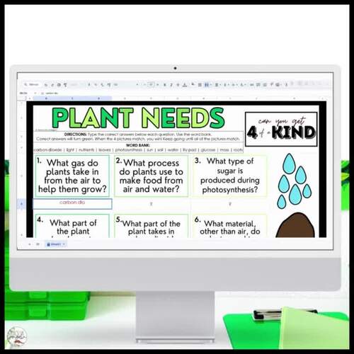 Plant Needs Matching Activity - Photosynthesis 5th NGSS Science Game ...