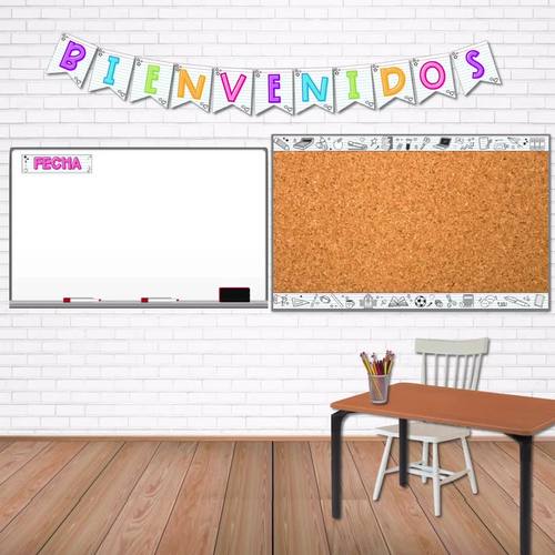 Classroom decor- Doodle Decor theme- Pack de decoración Doodle- bilingual