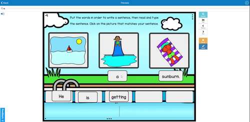 Typing Practice Sentence Structure Summer Boom Cards™ No Prep Fast ...