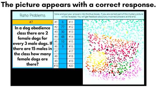 Ratio Problems Pixel Art Digital Mystery Picture by Pick Up and Go ...