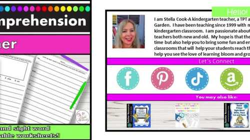 Dolch Primer Sight Word Reading Comprehension Worksheets by My Kinder ...