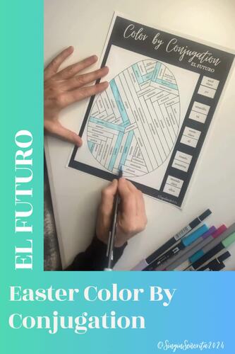 Easter El Futuro Color By Conjugation by SinginSeñorita | TPT