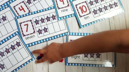Patriotic Stars Counting Ten Frames - Numbers 1 - 20 | 4th of July ...