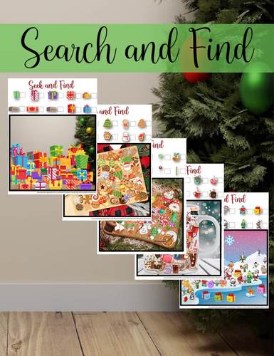 Search and Find Christmas Scenes Party Activity | TPT