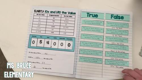 5th Grade Math Interactive Notebook - CCSS 5.NBT - Numbers in Base 10