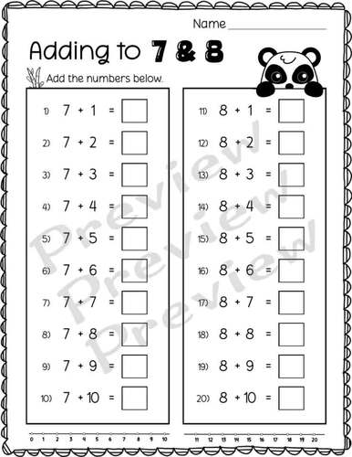 Mental Math Addition & Subtraction Worksheets | Early Learners Practice