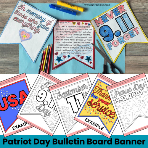 September 11th Patriot Day Bulletin Board Craft Activity 9/11 Writing ...