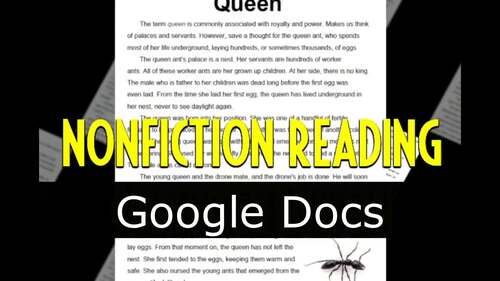 Insects Nonfiction Reading Passages Multiple Choice 4th 5th Grade