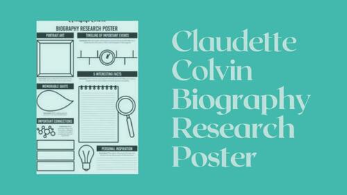 Black History Month Biography Poster for Claudette Colvin by Creating2Learn