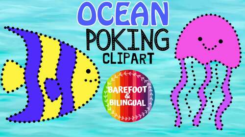Ocean Pin Poking Clipart | Fine Motor Hole Punch Images | Ocean Animals ...
