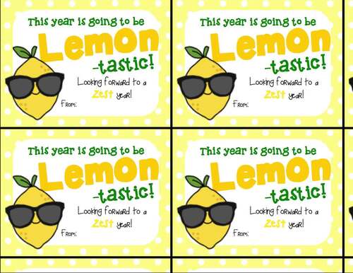 Lemon Beginning of Year Gift Tag- This year is going to be Lemon-tastic!