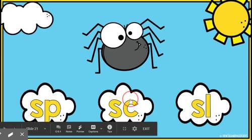 Digital Beginning S Blends Game Practice by Pencils and Passports