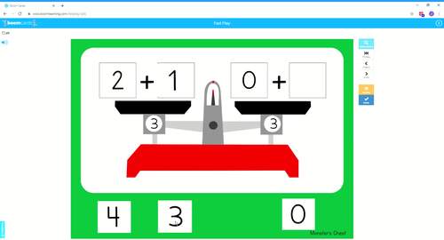 Distance Learning Boom Cards Balance the equation, Addition to 10 K, 1, 2