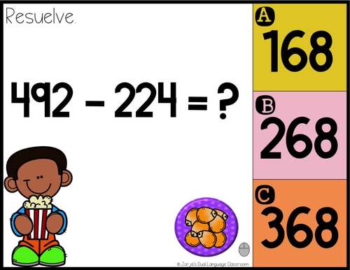 Restas reagrupar DIGITAL Subtraction Regrouping in Spanish Google ...