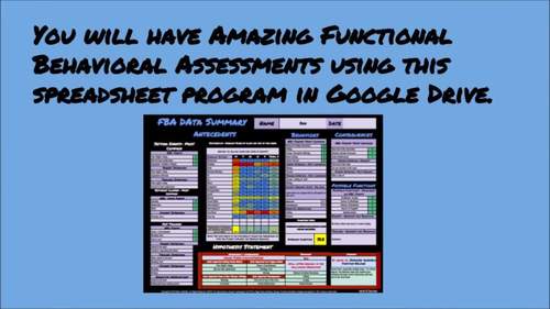 Amazing FBA - The Functional Behavioral Assessment for Google Drive