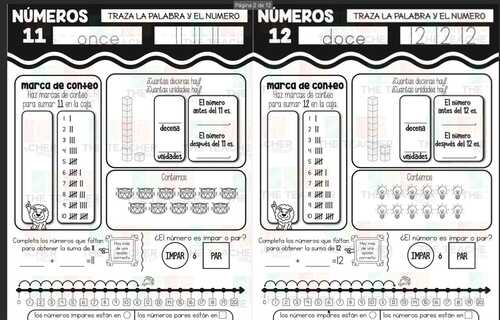 Números 11-20: Trazado, Conteo y Valor Posicional by THE TEACHER TOOLKIT CR