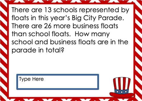 4th of July Math Task Cards | Printables and Digital Bundle | Math Centers