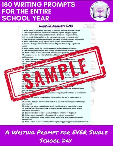 180 Middle School Writing Prompts - Ignite Creativity and Save Precious ...