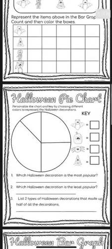 Halloween Graphing and Data Analysis Sheets- Halloween Mathematics Activity
