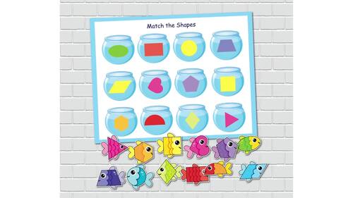 Fish and Fishbowl Shapes Sorting Activity, 2D Shapes, Ocean Theme Busy ...