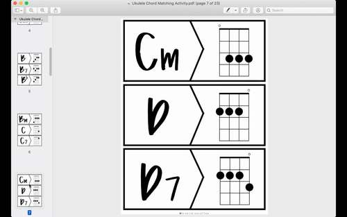Ukulele Chord Matching Activity | Printable by musicpluscoffee | TPT