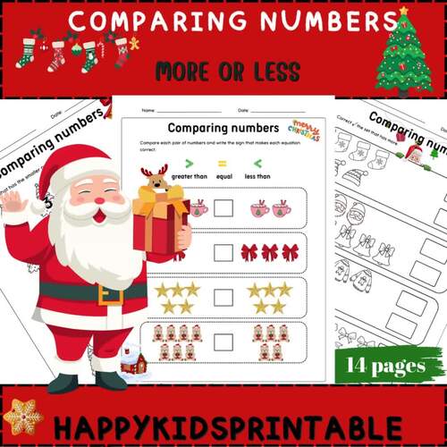 More or Less Comparing Numbers to 20 for Kindergarten Math Worksheet
