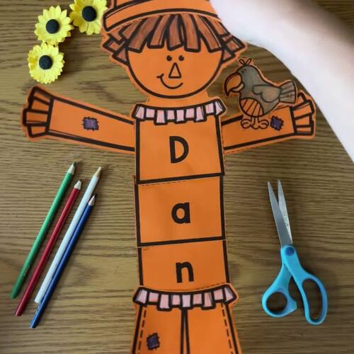 [SALE]Scarecrow Editable Name Activity & Craft for Fall Bulletin Boards ...