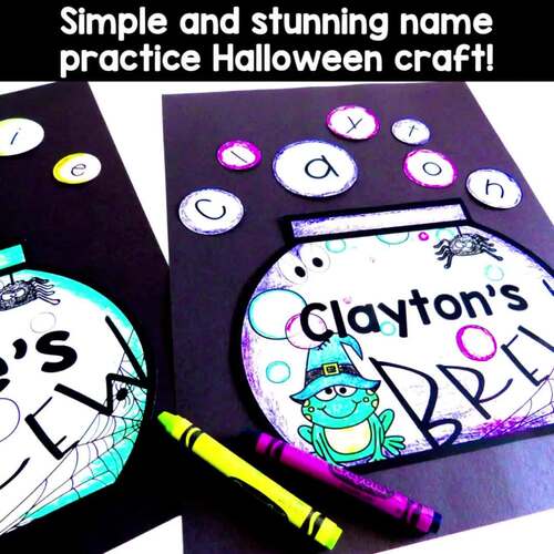 Halloween Name Craft Kindergarten Halloween Name Activities Cauldron ...