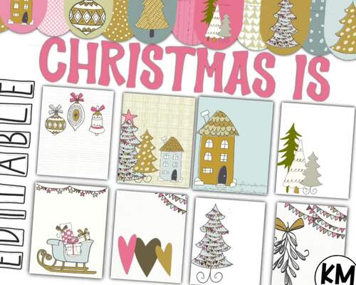 Christmas is | Bulletin Board Kit | Christmas Songs Scenes Phrases | 23