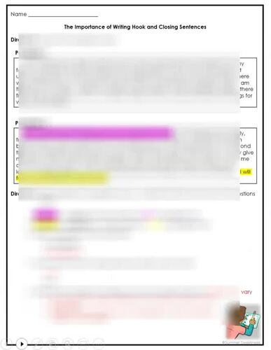Writing | How to Write Hook and Closing Sentences | 4th Grade Writing