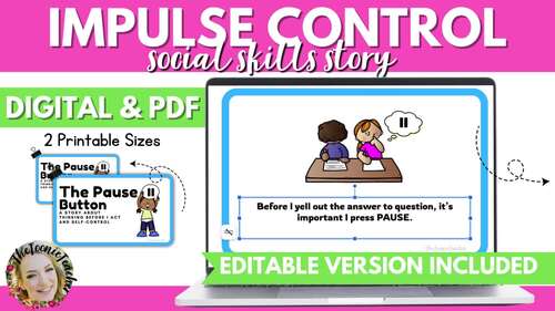 Impulsivity & Self Control Social Skills Story - Impulse Control, ADHD ASD