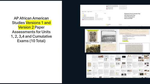 AP African American Studies 10 Test Assessment Bundle Versions 1 and 2 ...