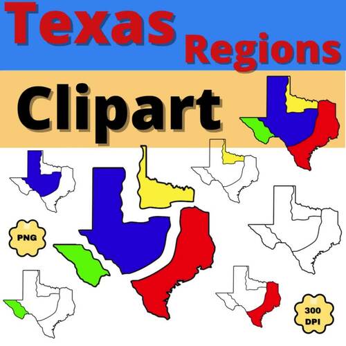 Texas State Regions History Clipart Maps Set Resource by DadsDesigns