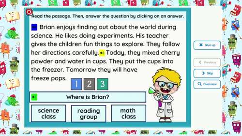 Level E Reading Comprehension Story Grammar "I Can Explore" (Audio ...