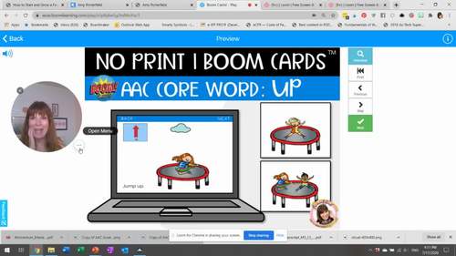 Boom Cards™ AAC Core Vocabulary Word Activity UP for Speech Therapy, Autism